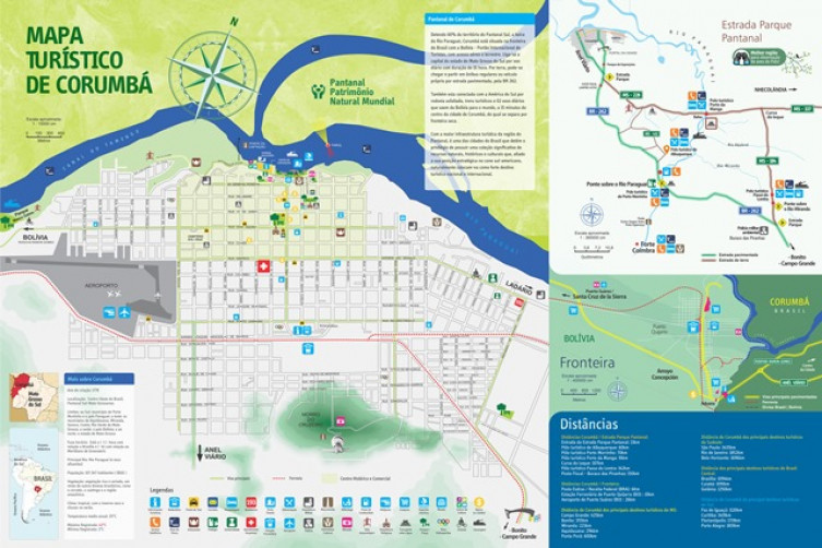 Mapa Turístico é lançado com principais atrativos de Corumbá - Diário ...